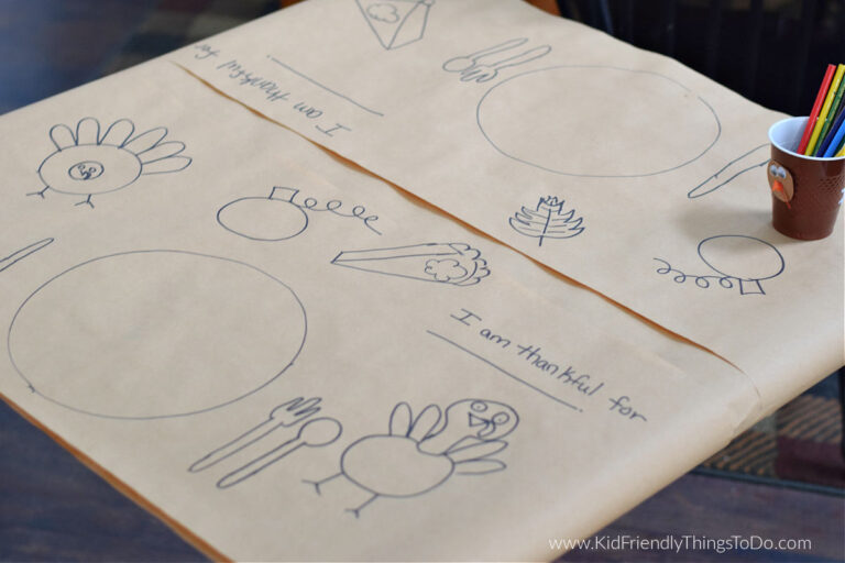 Fun Paper Thanksgiving Tablecloth for Kids - Kid Friendly Things to Do