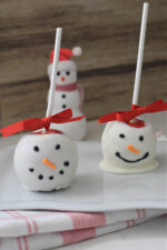 A Snowman Chocolate Covered Apple