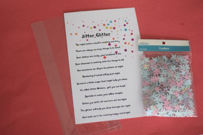 First Day of School Jitter Glitter & Poem