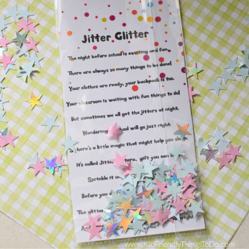 First Day of School Jitter Glitter & Poem