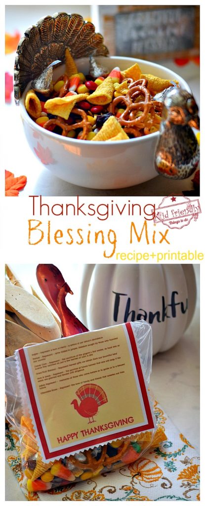 Thanksgiving Blessing Mix Recipe and Free Printable | Kid Friendly ...