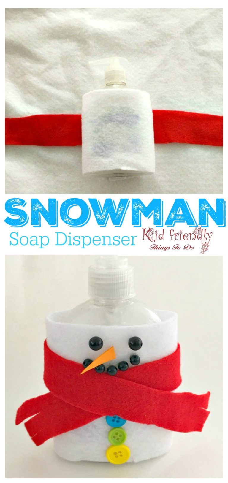 DIY Snowman Soap Dispenser Craft