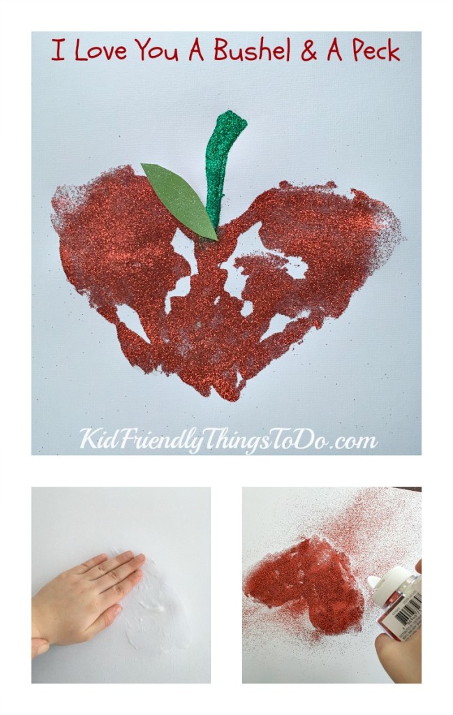 I Love You A Bushel & A Peck Keepsake Handprint Craft