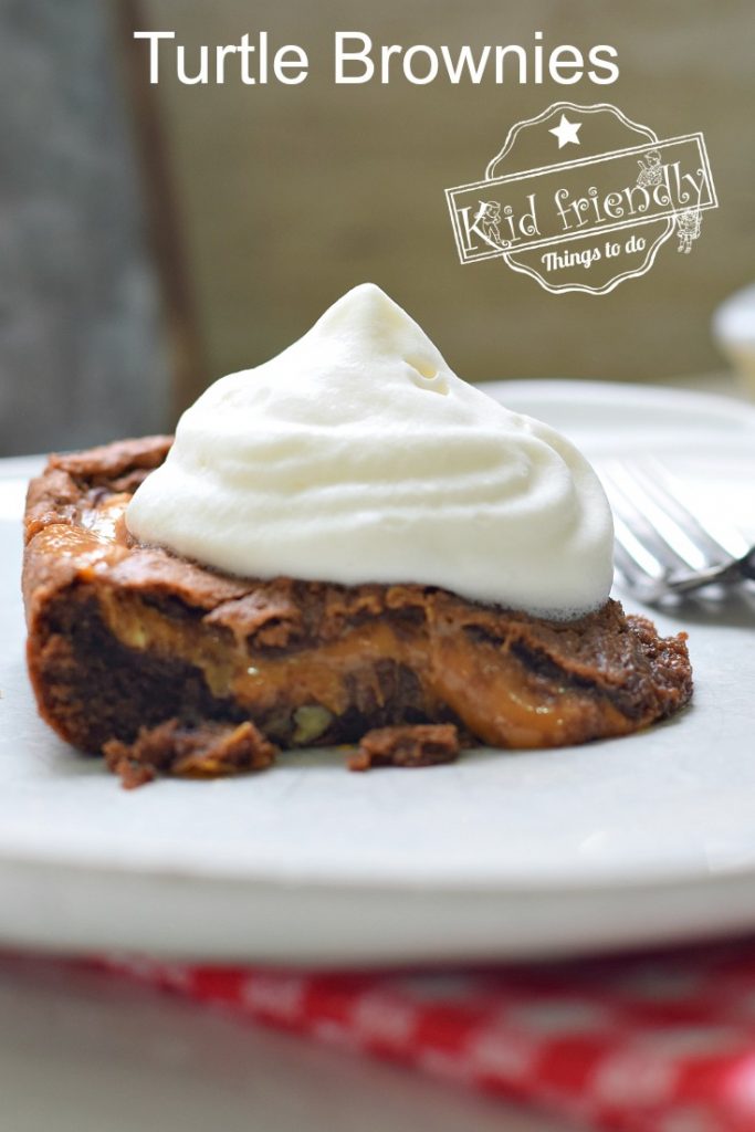 Loaded Turtle Brownies {with German Chocolate Cake Mix}