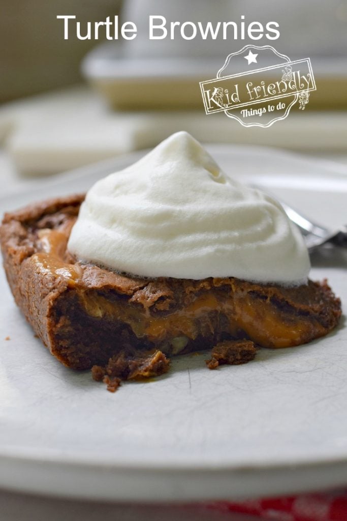 Loaded Turtle Brownies {with German Chocolate Cake Mix}