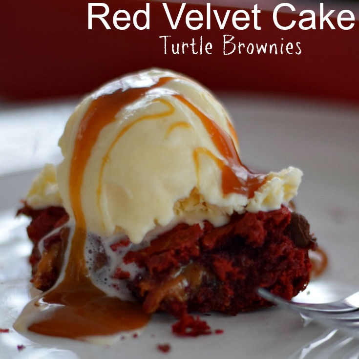 Red Velvet Cake Turtle Brownie Recipe Using Red Velvet Box Mix