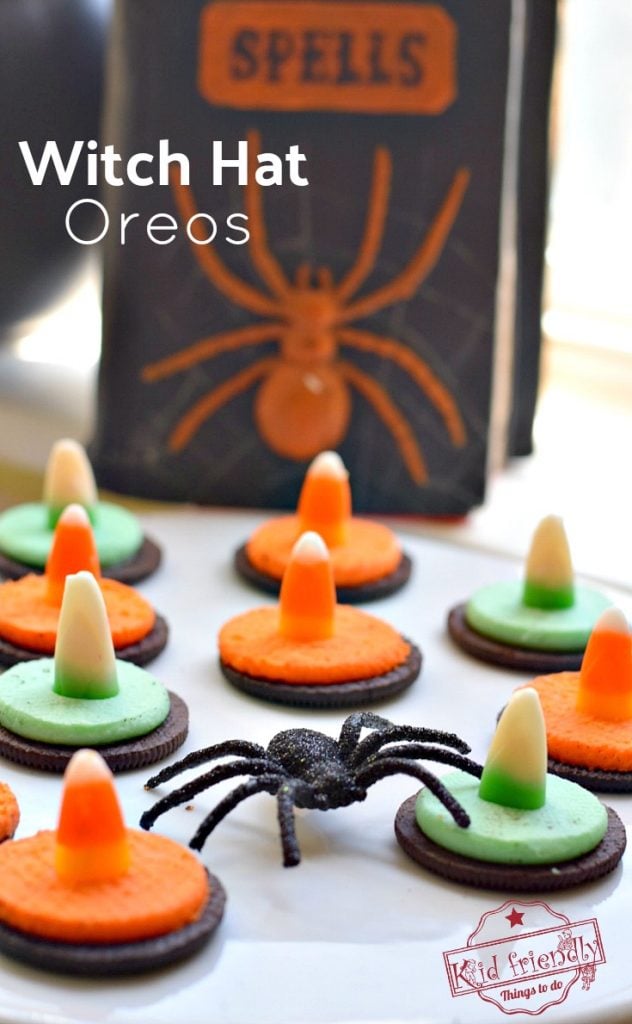 Easy to Make Witch Hat Oreo Cookies for a Fun Kid Halloween Food Idea