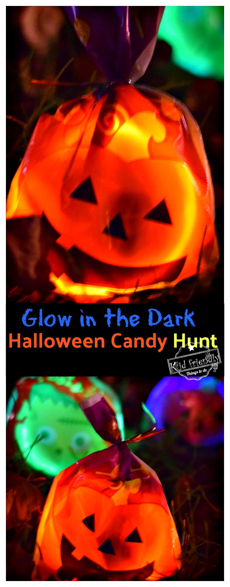 A Glow In The Dark Halloween Candy Hunt Idea For Kids 