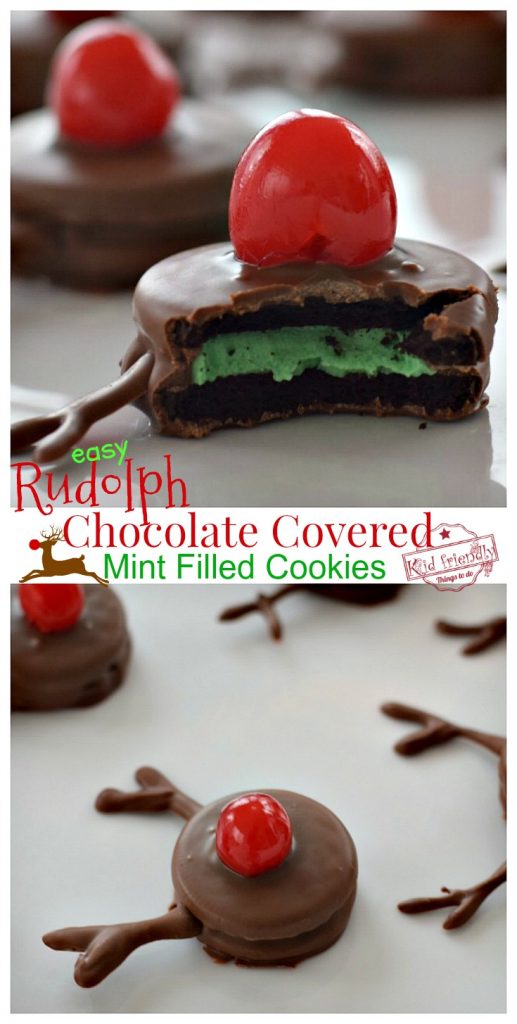 Easy Rudolph Chocolate Covered Mint Stuffed Cookies! - Such A Cute and ...