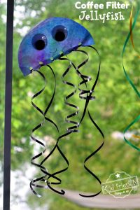 Coffee Filter Jellyfish Sun Catcher Easy Ocean Craft for Kids