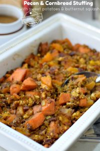 Pecan and Cornbread Stuffing {with Sweet Potatoes and Squash}