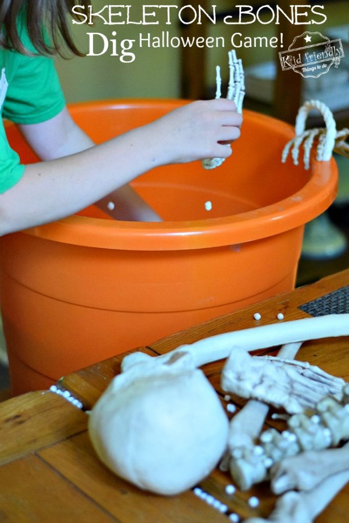 Skeleton Bones Dig Halloween Game for Kids to Play