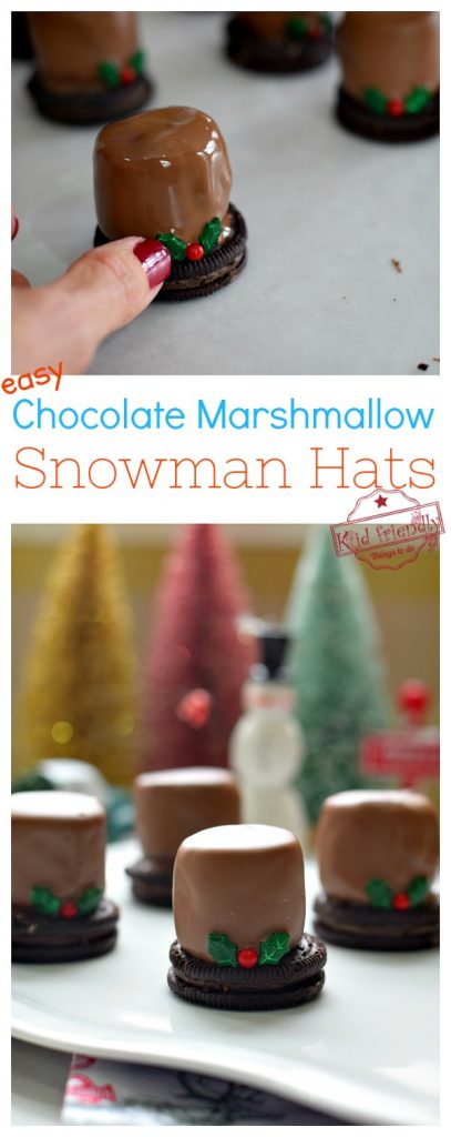 Easy Chocolate Marshmallow Snowman Hat Treats