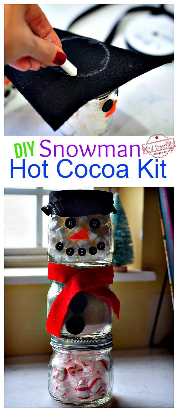 DIY Snowman Hot Chocolate Kit in Jars | Kid Friendly Things To Do