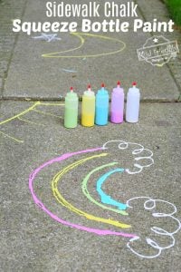 Puffy Sidewalk Chalk Paint in Squeeze Bottles {Easy & Fun}