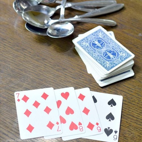 Spoons Card Game {Fun for All Ages!} with video