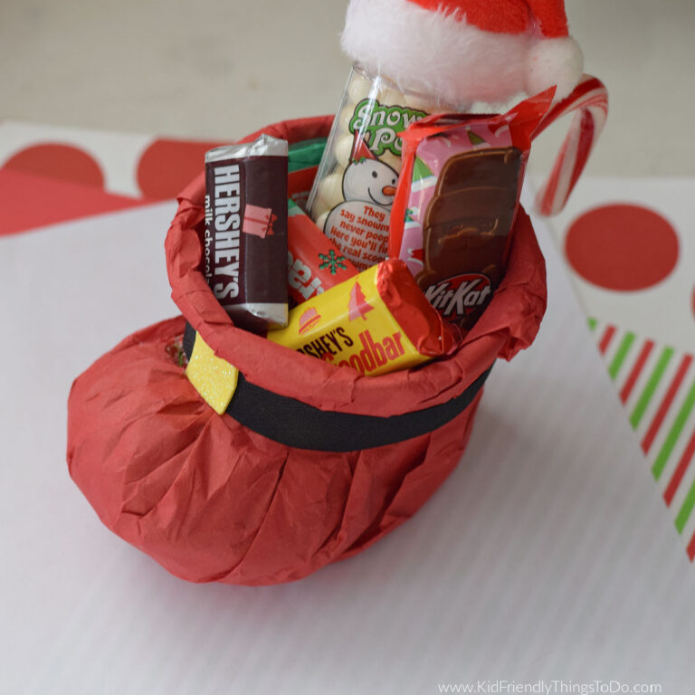 DIY Santa Boot Gift Cup Craft - Kid Friendly Things to Do