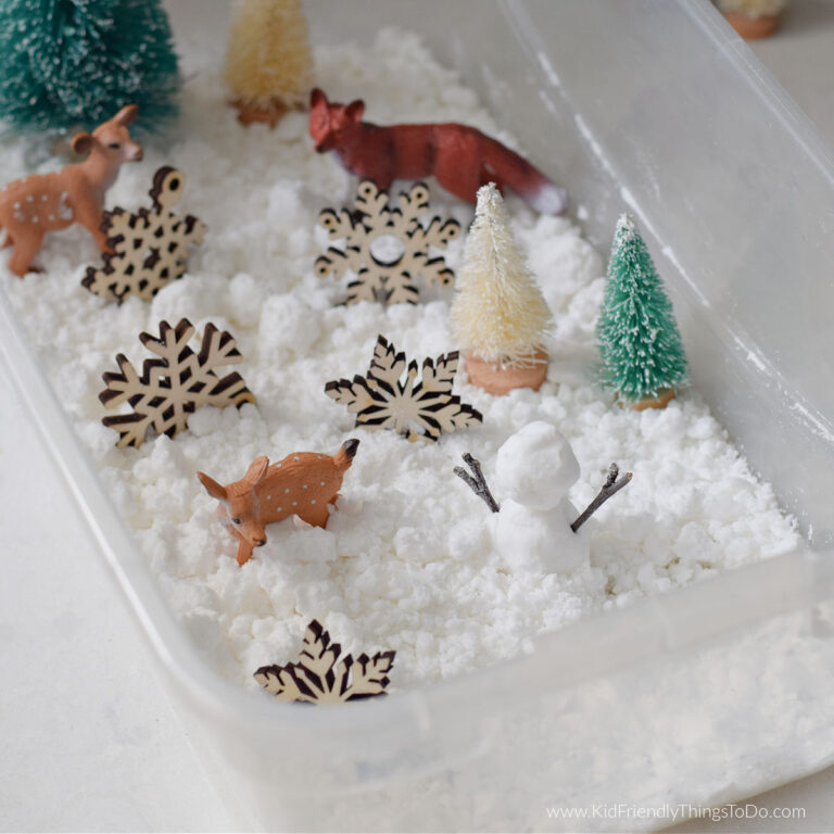 Fake Snow Sensory Play (Shaving Cream Snow Recipe for Kids) - Kid ...