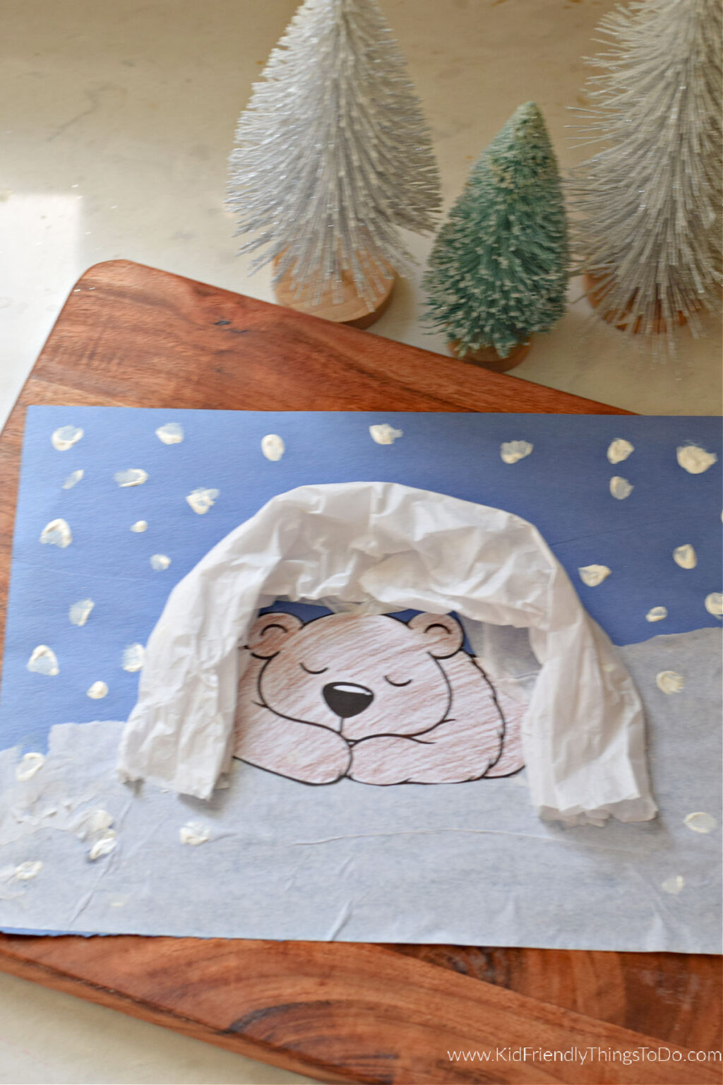 Cozy Sleeping Bear Winter Craft for Kids - Kid Friendly Things to Do