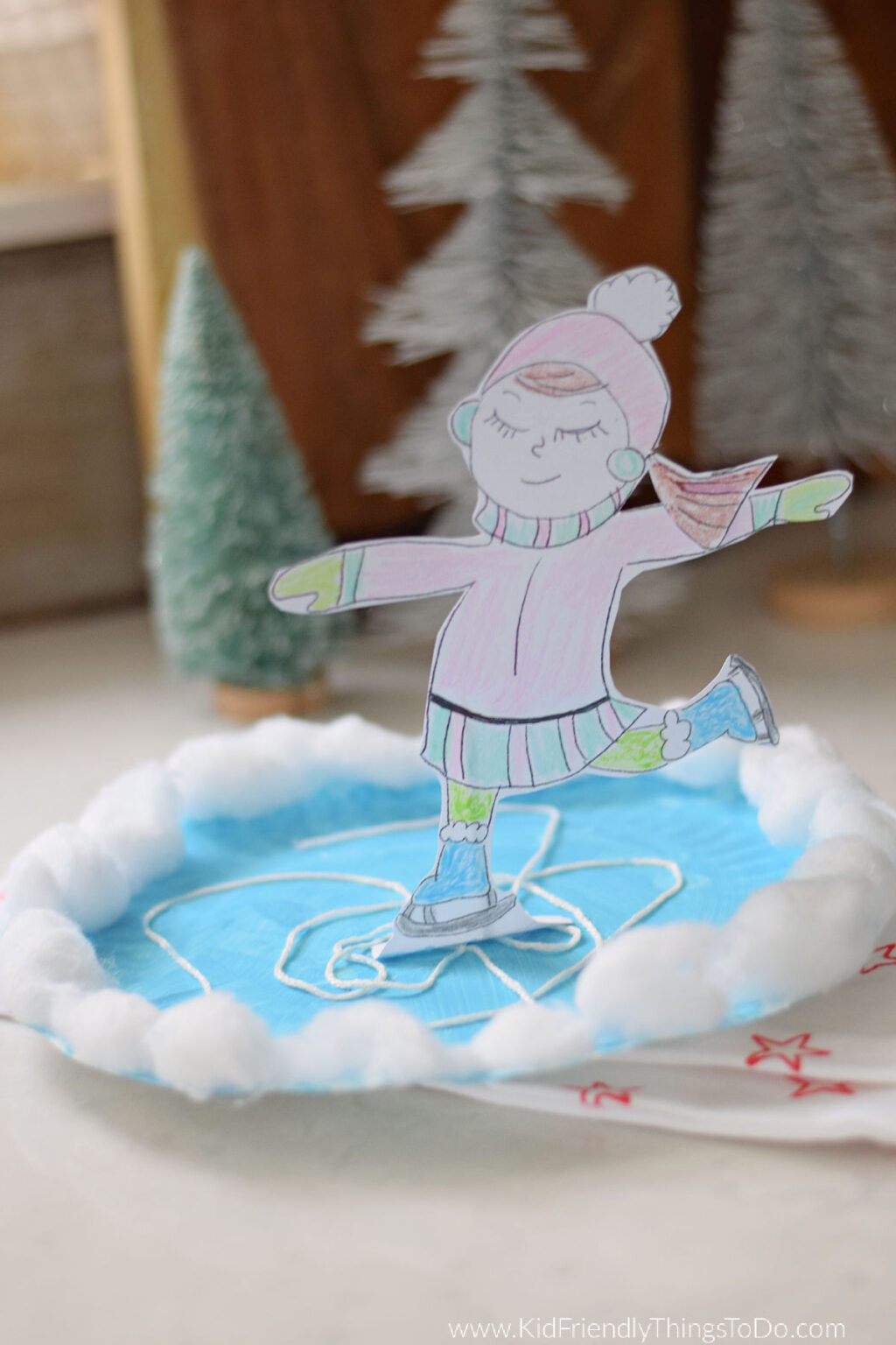 Winter Paper Plate Craft: Ice Skating Craft for Kids - Kid Friendly ...