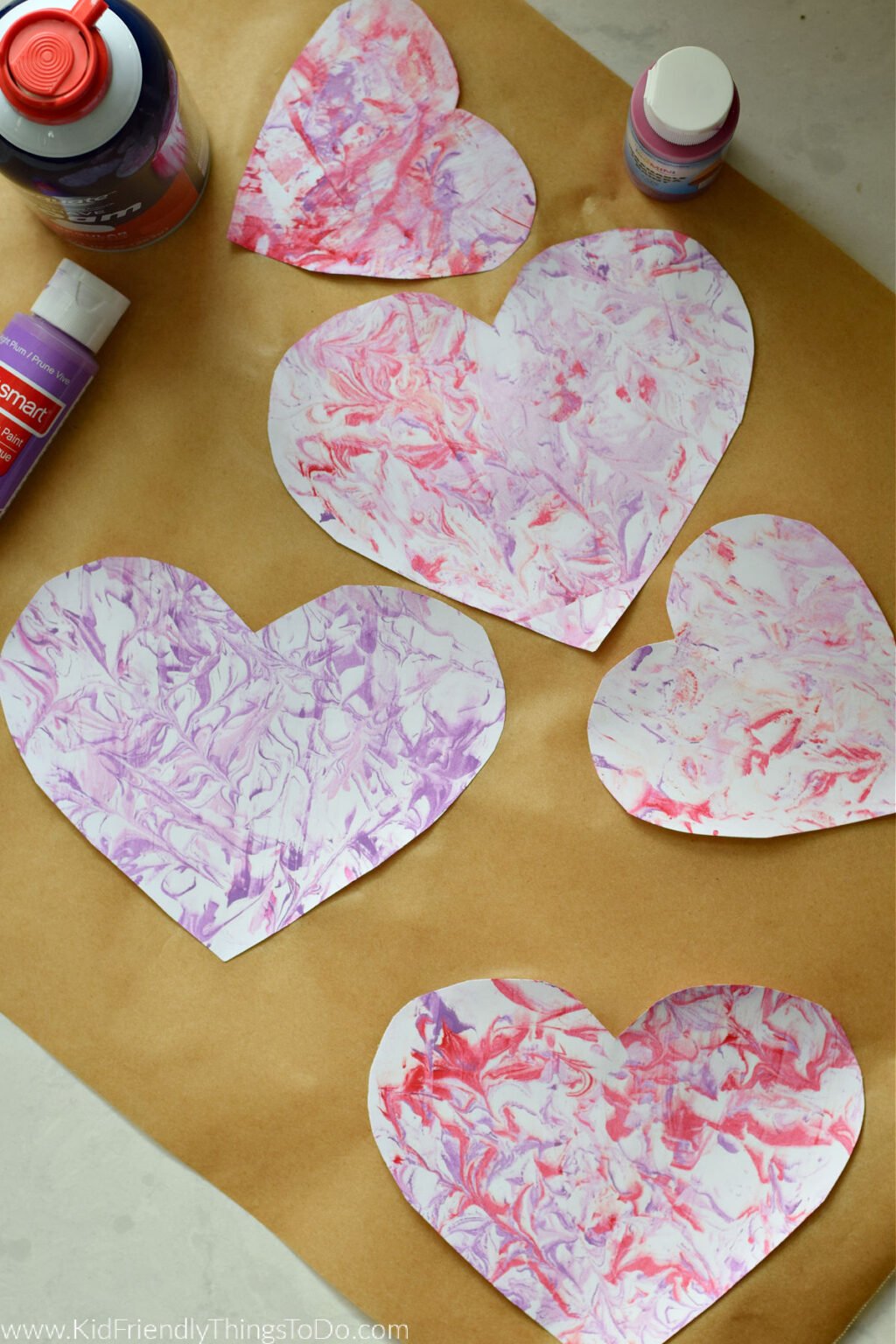 Marbled Shaving Cream Hearts – Easy Valentine Craft for Kids - Kid ...