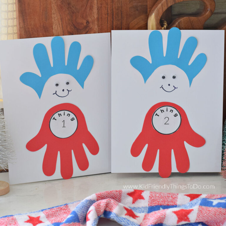 Thing 1 and Thing 2 Handprint Craft (Dr. Seuss Week Activity) - Kid ...