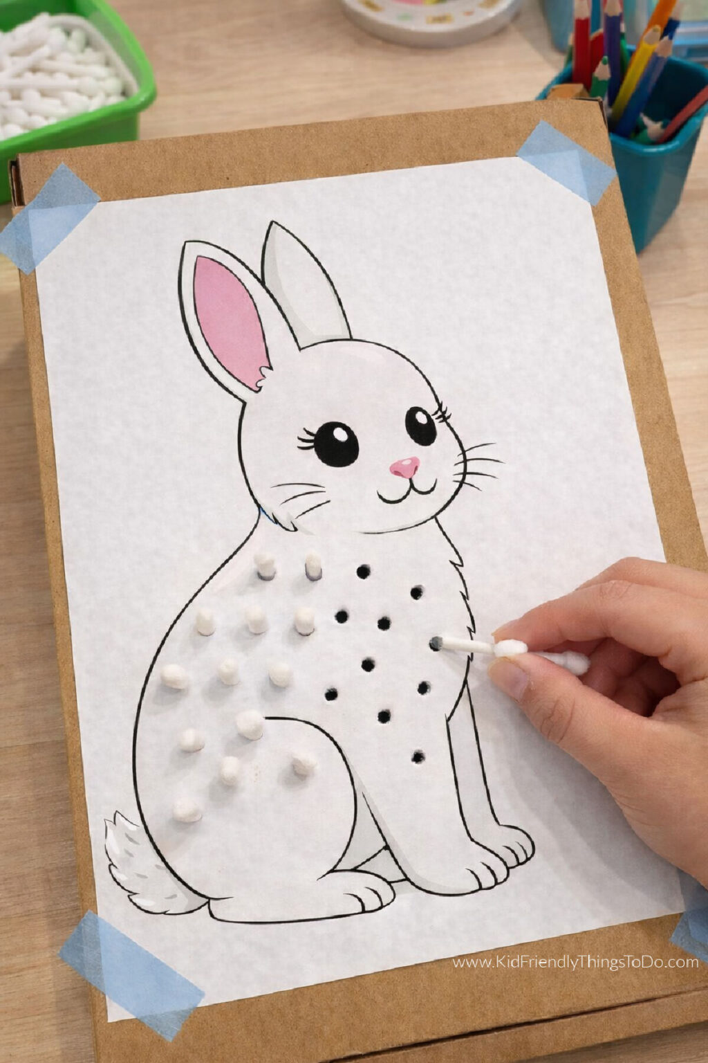 Q-Tip Push Bunny Fine Motor Activity (Printable for Kids) - Kid ...