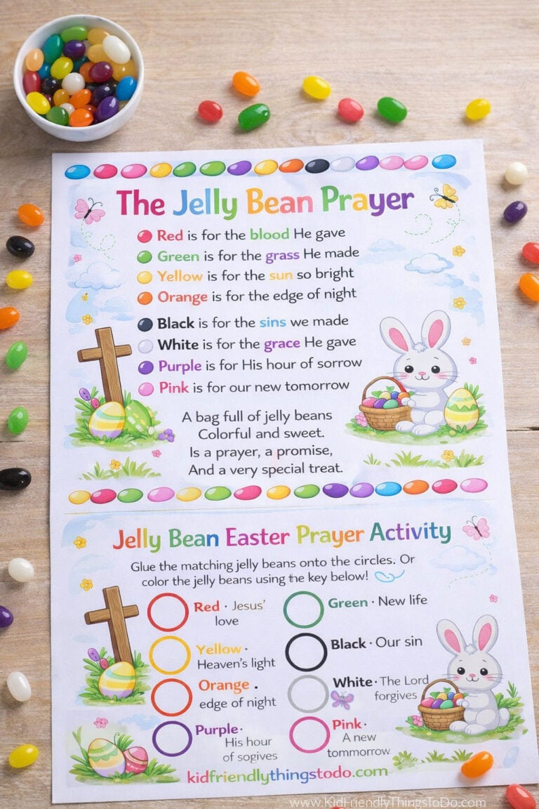 Jelly Bean Prayer Printable for Kids (Easter Activity) - Kid Friendly ...