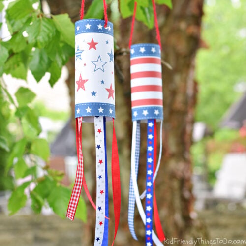 Patriotic Windsock Craft for Kids (Printable)