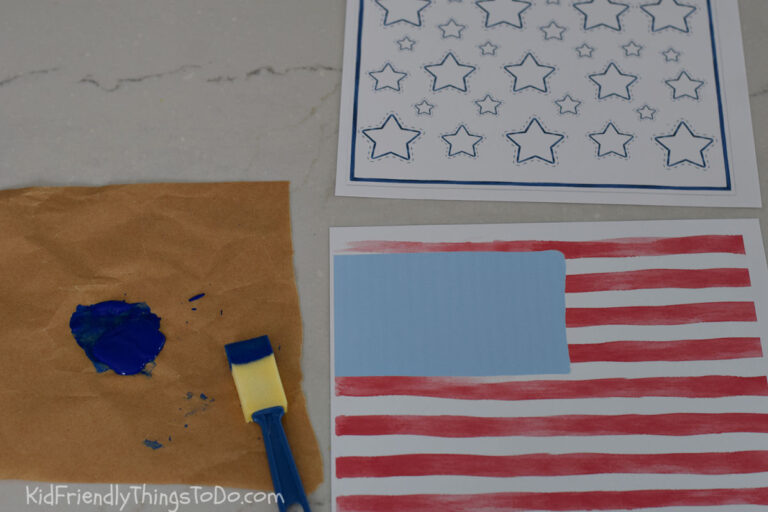 Handprint American Flag Craft for Kids (Memorial Day & 4th of July)